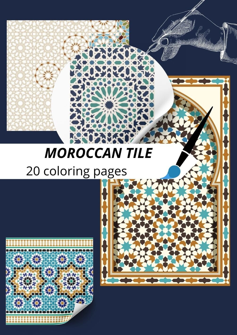 Moroccan Tile Coloring Book – 20 Unique Pages