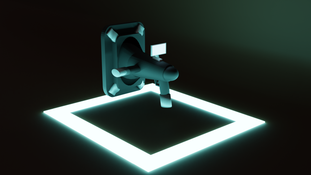 Low-Poly "Gun" With Flat Face