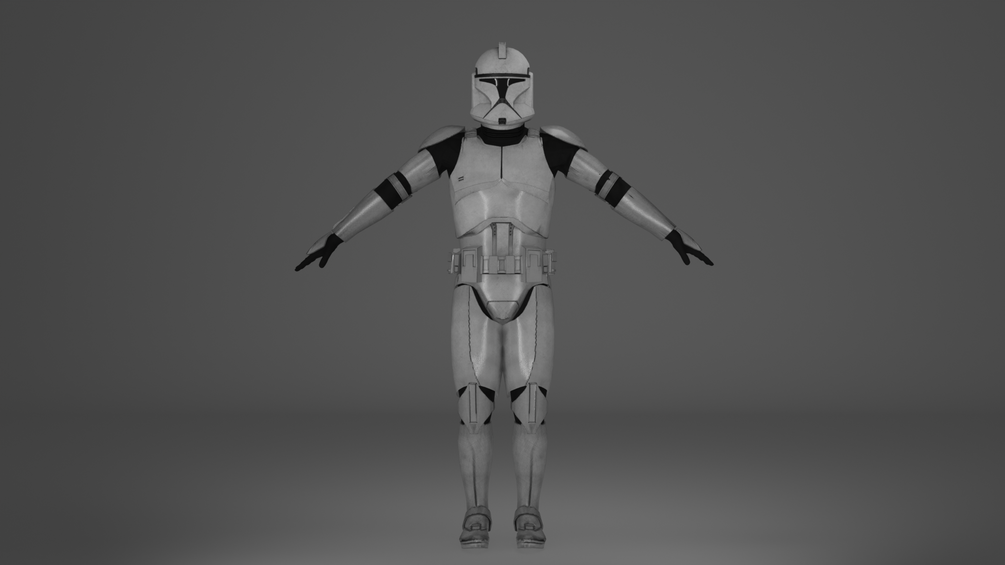 Clone Trooper Phase I - Rigged 3D Character Asset - BF2 Style