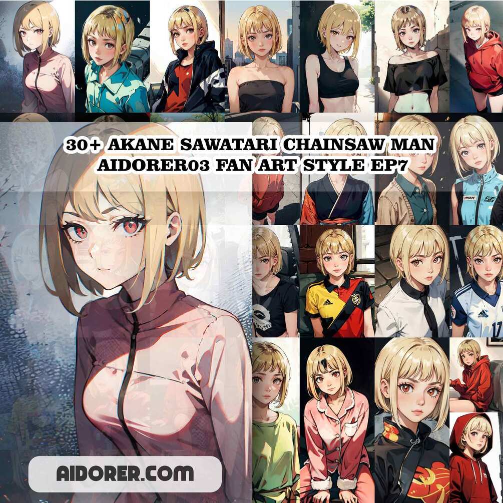 30+ AKANE SAWATARI CHAINSAW MAN AIDORER03 FAN ART STYLE EP7