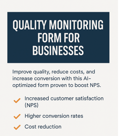 Quality Monitoring Form for Businesses - Improve Quality, Reduce Costs ...