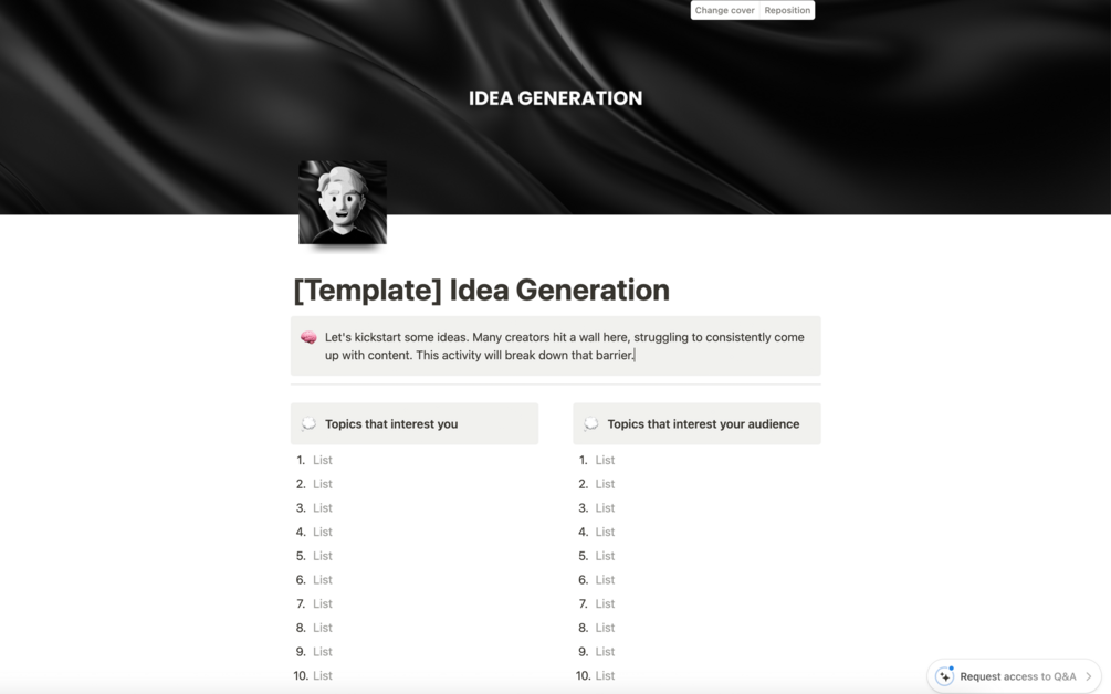 Idea Generation Notion Template