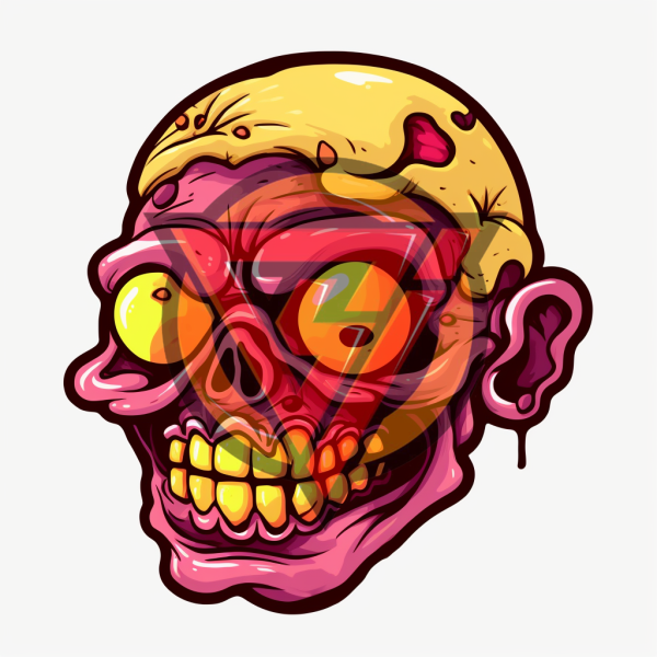 BRAIN DECAY: Ultimate Zombie Skull Vector – High-Resolution & Fully ...