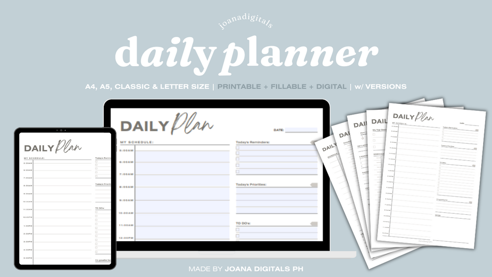 DAILY PLANNER (printable + fillable)