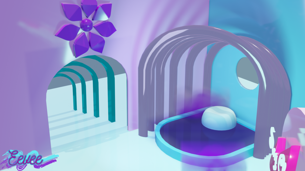 Pastel Pool Blender Scene