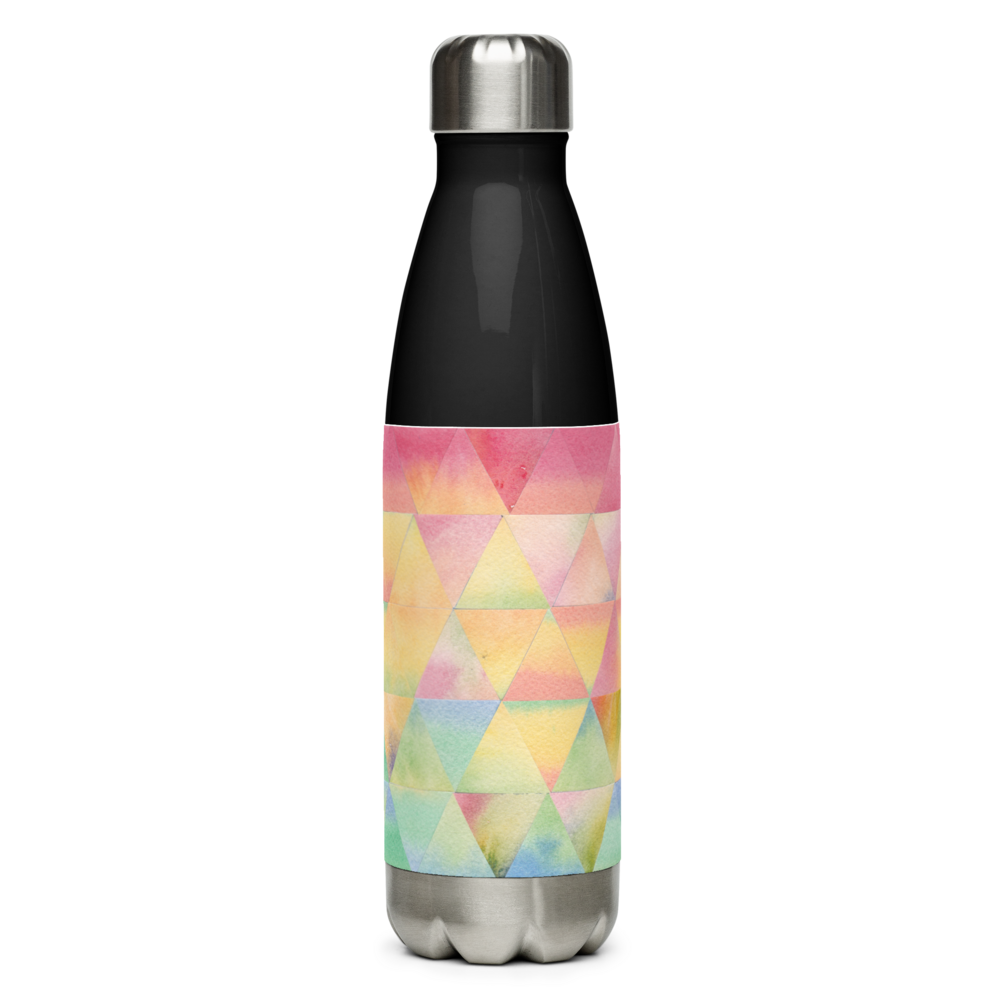 Rainbow triangles stainless steel water bottle