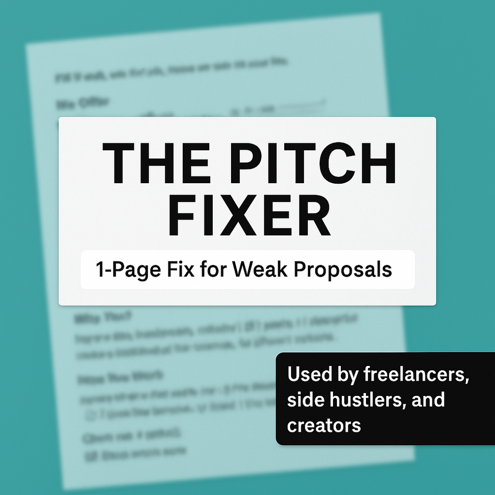 The Pitch Fixer : One Page to Win the Job