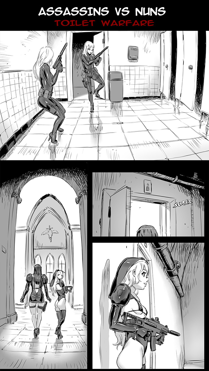 Assassins vs Nuns: toilet warfare