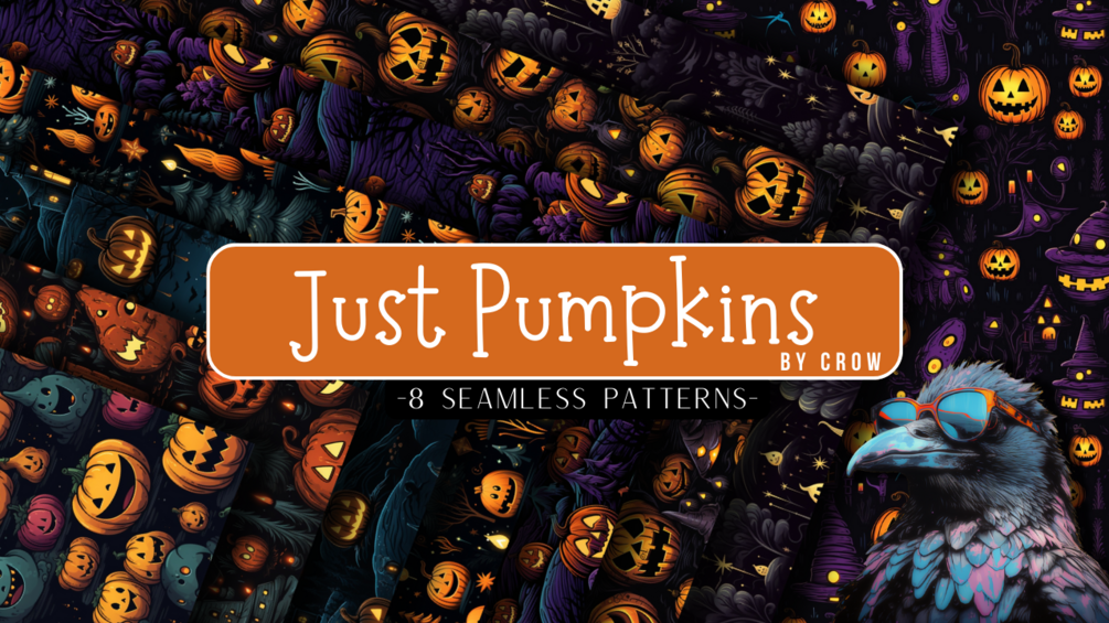 Just Pumpkins Halloween Digital Paper Pack | Seamless Patterns ...