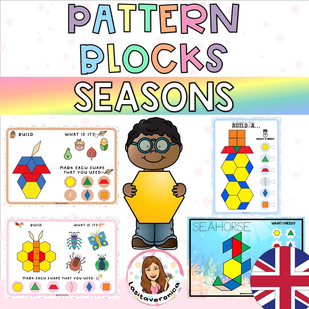Pattern Blocks Estaciones / Seasons. Otoño. Invierno. Primavera. Verano ...