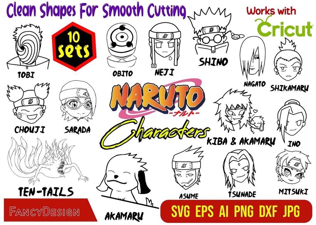 150 Naruto Characters SVG, Naruto Chibi Vector svg, Naruto Clan svg ...