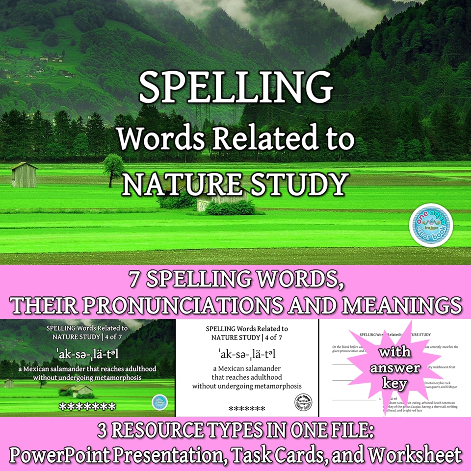 SPELLING Words Related To NATURE STUDY