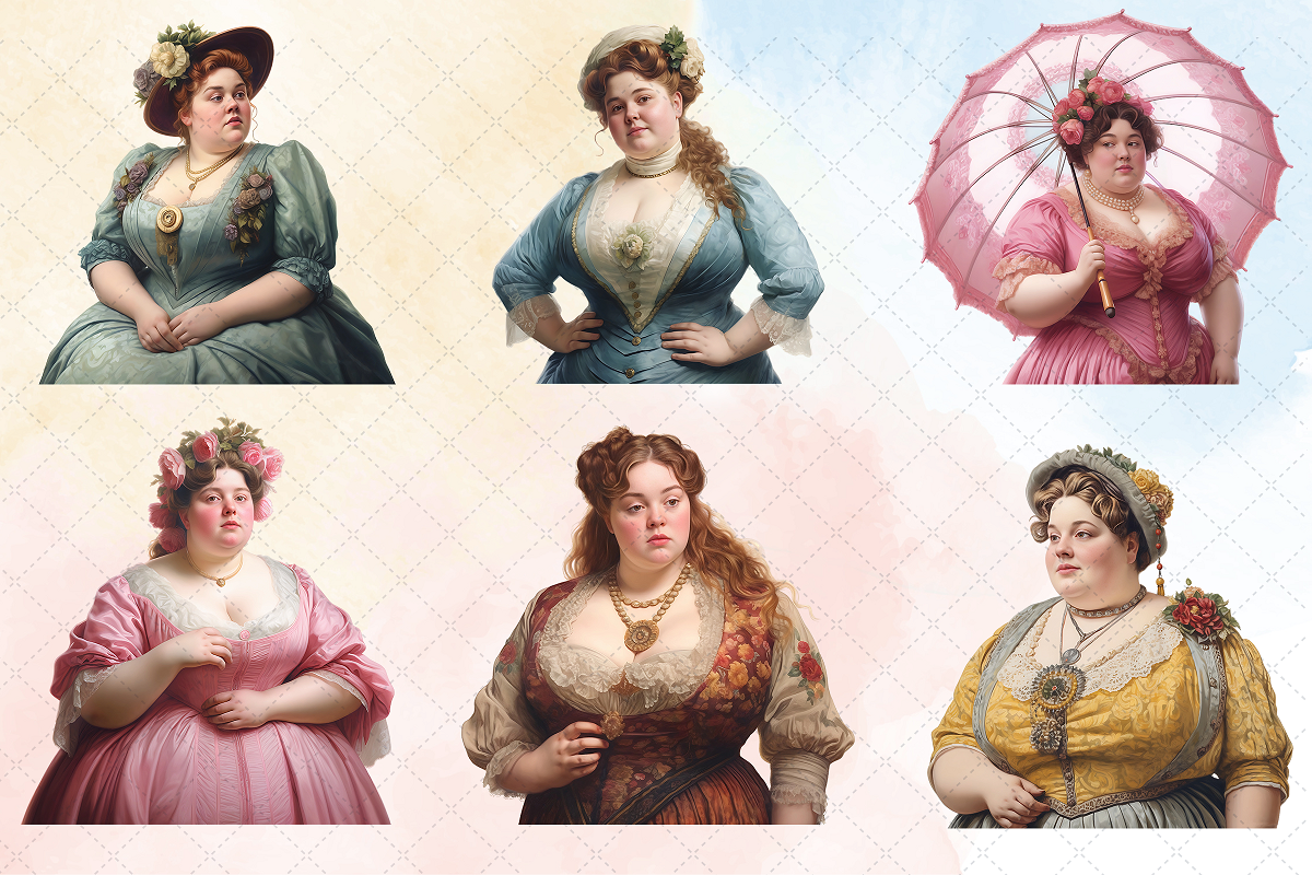 Victorian Chubby Lady Sublimation Bundle