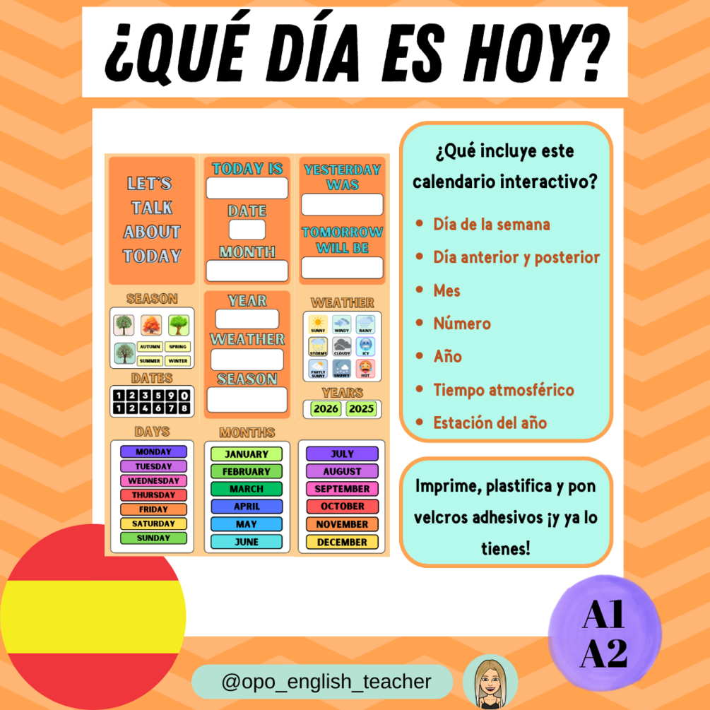 ¿QUÉ DÍA ES HOY? (ESPAÑOL)