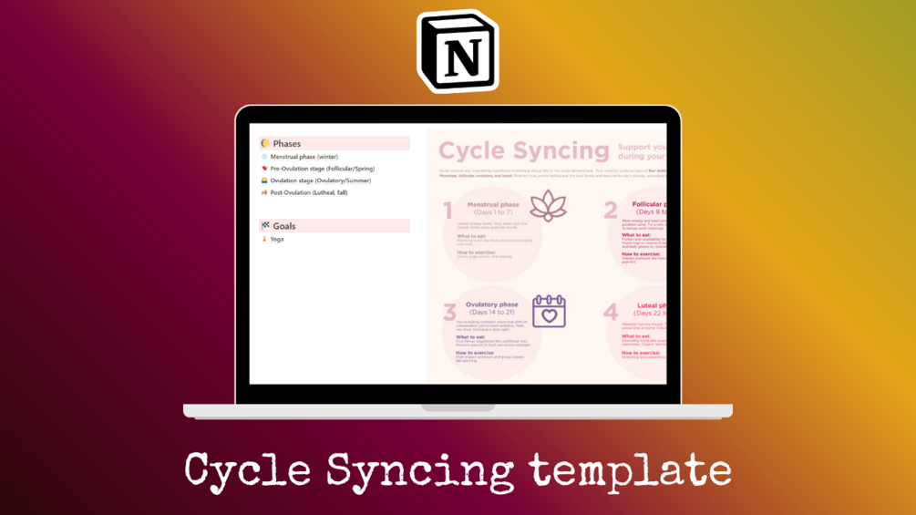Cycle Syncing Notion Template For Women