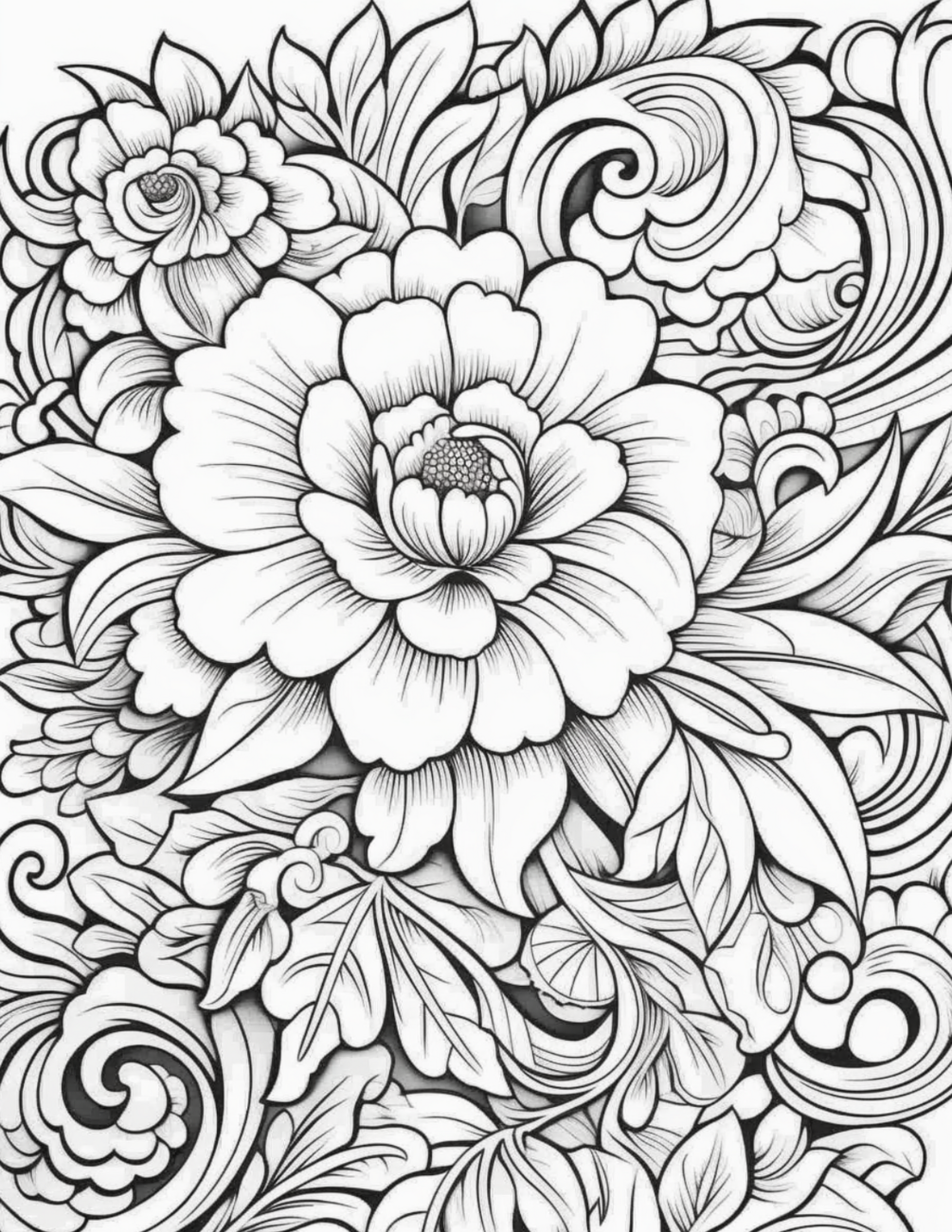 46 Floral Patterns Coloring Pages for Adults and Kids Instant Download ...