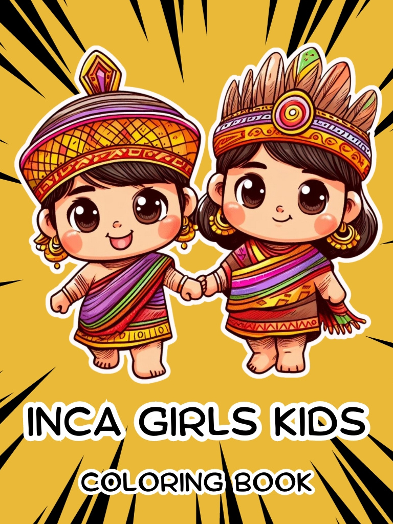 Inca girls kids coloring book - digiboom