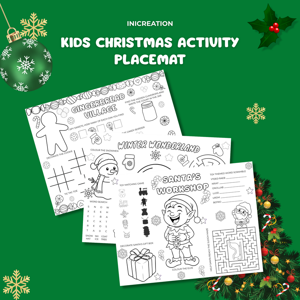 KIDS CHRISTMAS ACTIVITY PLACEMATS PRINTABLE