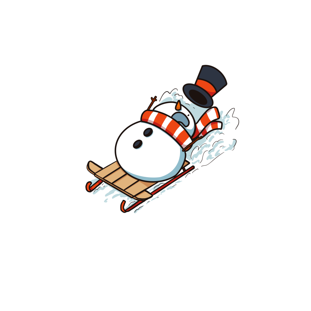 Sledding Snowman Sticker