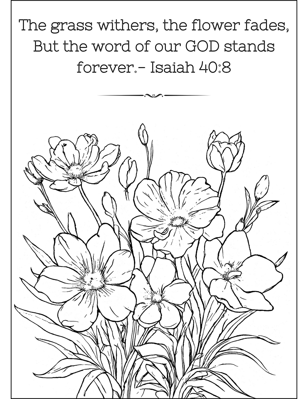 Isaiah 40:8 Coloring Page