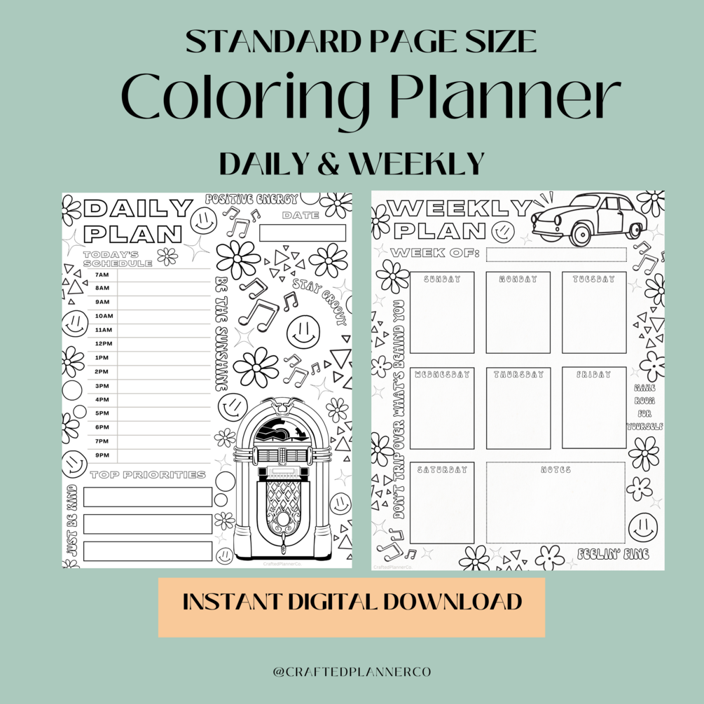 Color & Plan! Daily & Weekly Digital Coloring Planner!