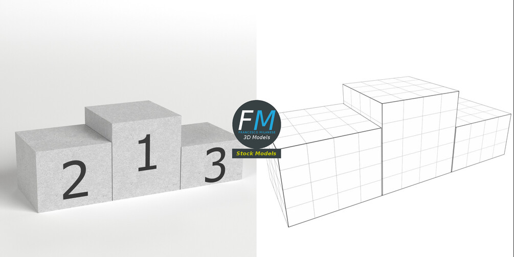 3D MODEL - Sport pedestal podium