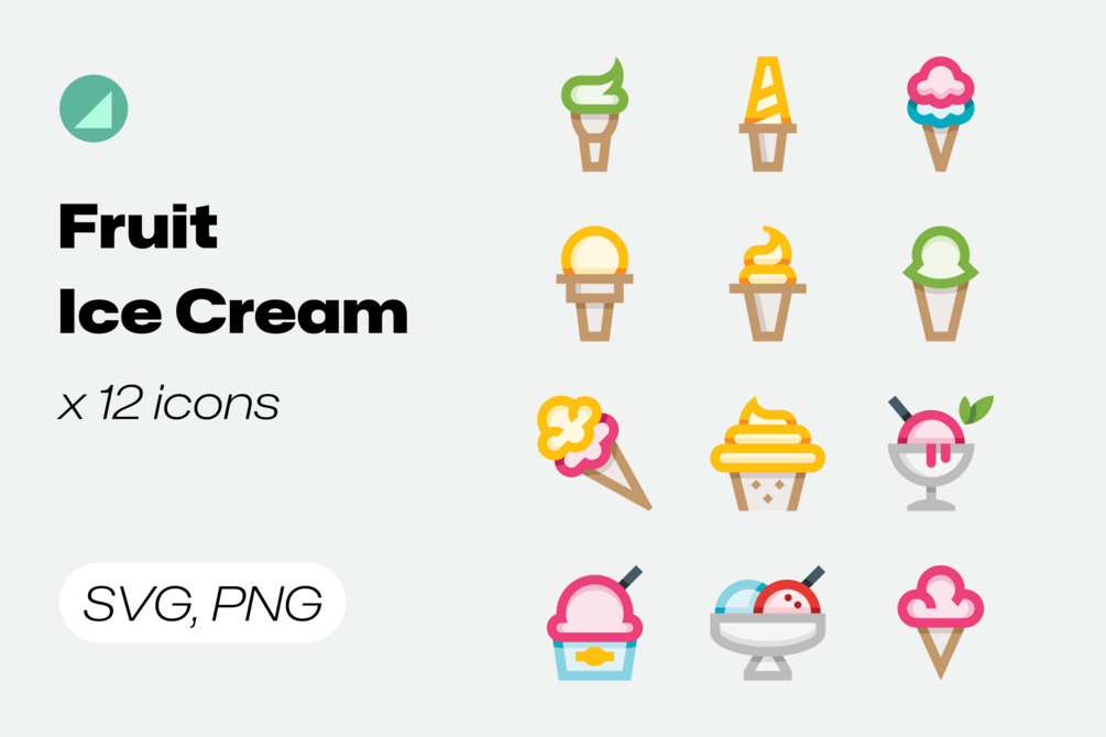 Basicons / Color / Fruit Ice Cream Icons