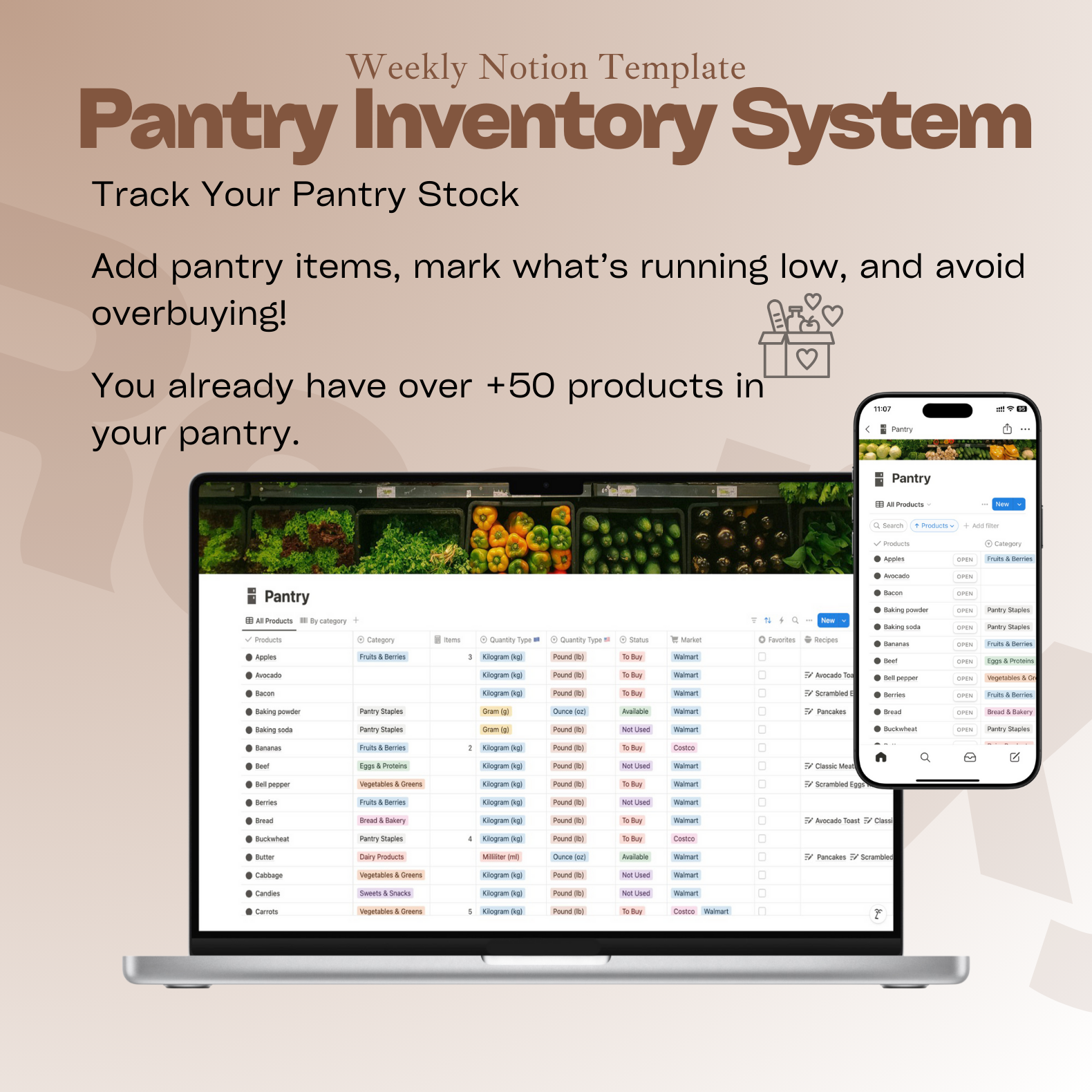 Notion Smart Meal Planner | Weekly Meal Plan, Grocery List & Recipe ...