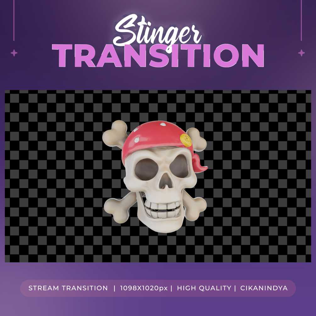 Animated Stinger Transition Pirate Skull | Fun & Bold Overlay for ...