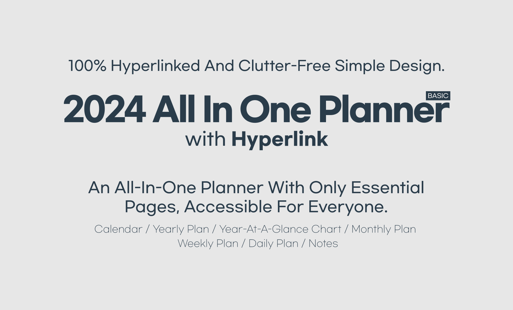 2024 all in one planner with hyperlink