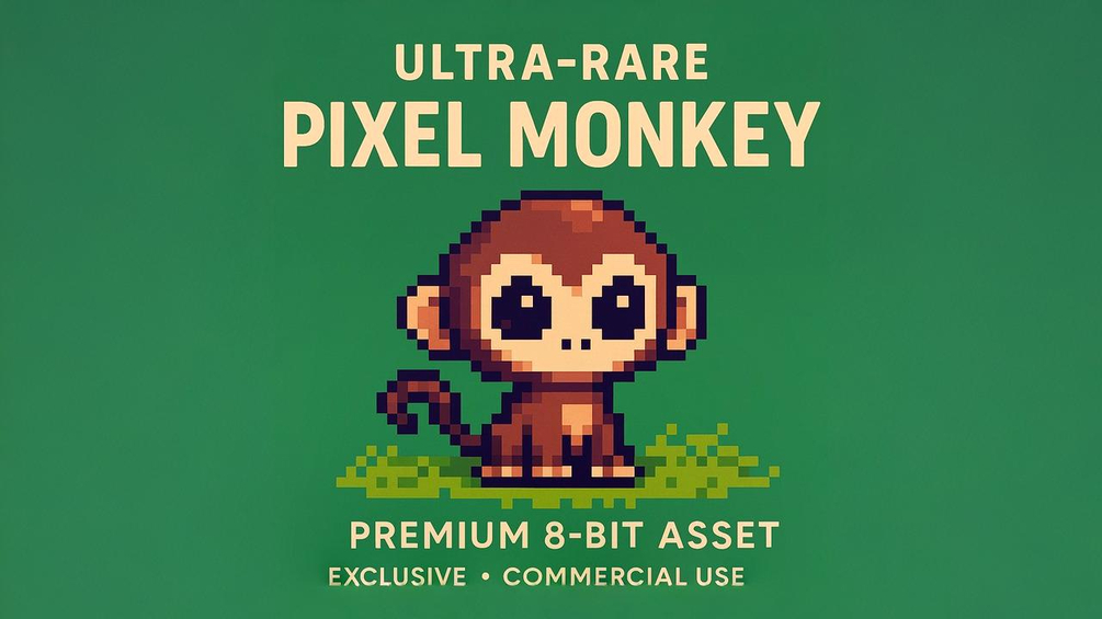 Ultra-Rare Pixel Monkey – Premium Retro Game Asset & Digital Collectible