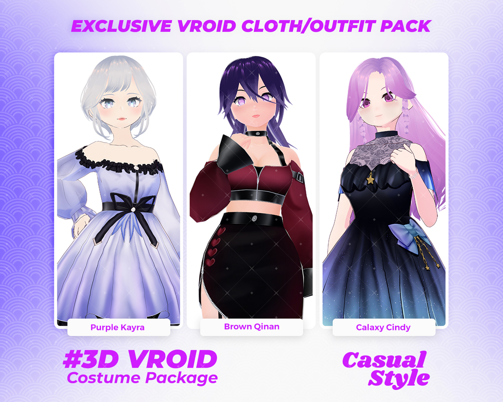 Virtual Vogue Casual Outfits for VRoid Girl - VRoid Clothing Pack ...