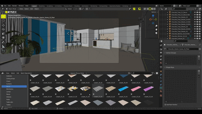 Interior Models BUNDLE | Kpack | Asset Browser | Blender | 3Ds Max | 3D ...