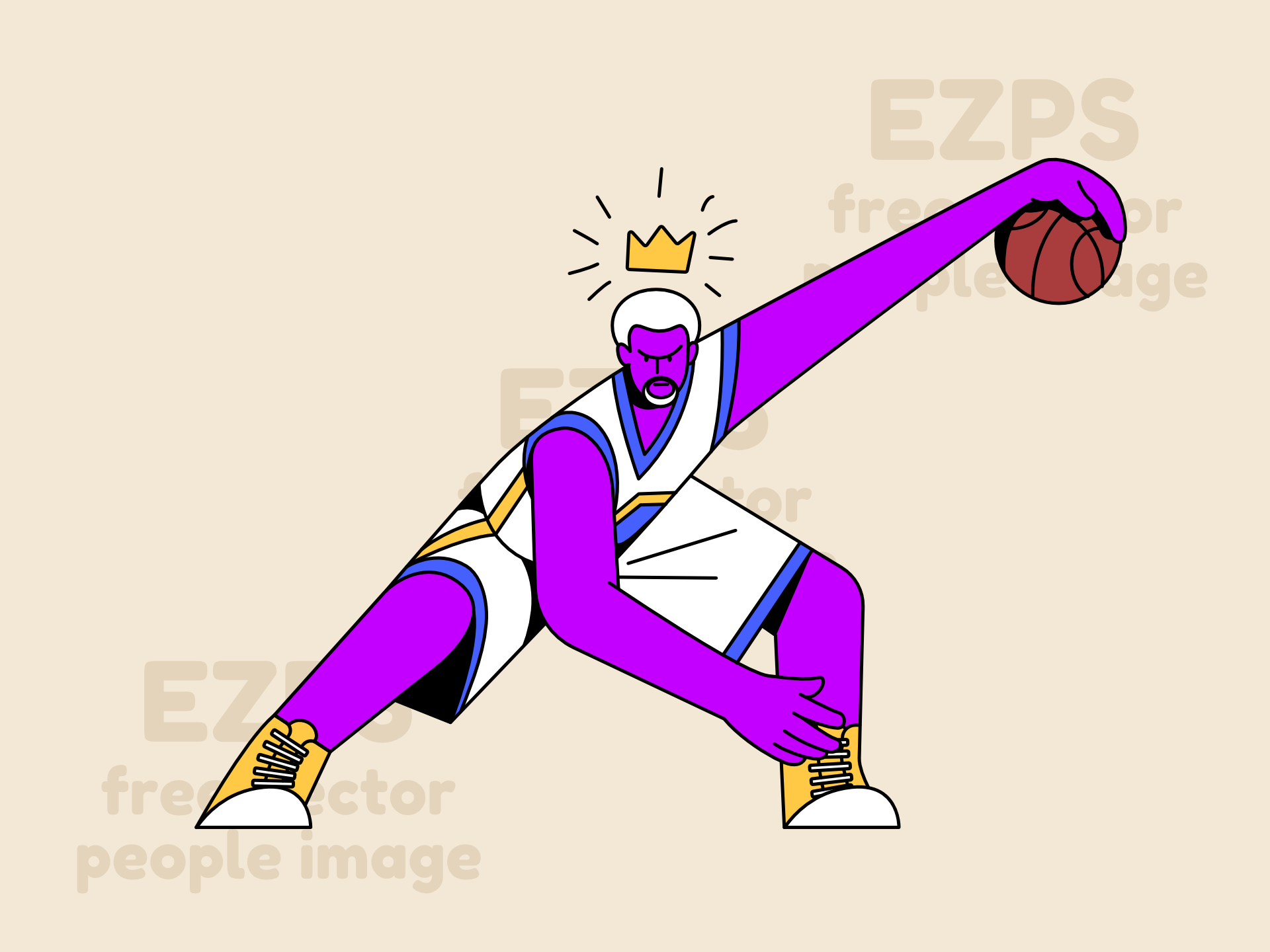 Free Vector stephen curry simple Character illustration clipart