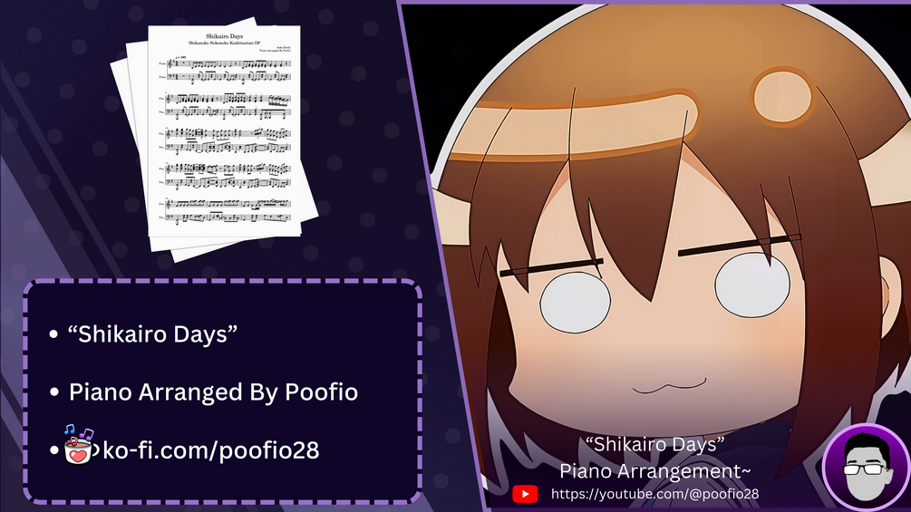 🎹 [ FREE Sheet ] MIDI for Piano | "Shikairo Days" - Shikanoko Nokonoko ...
