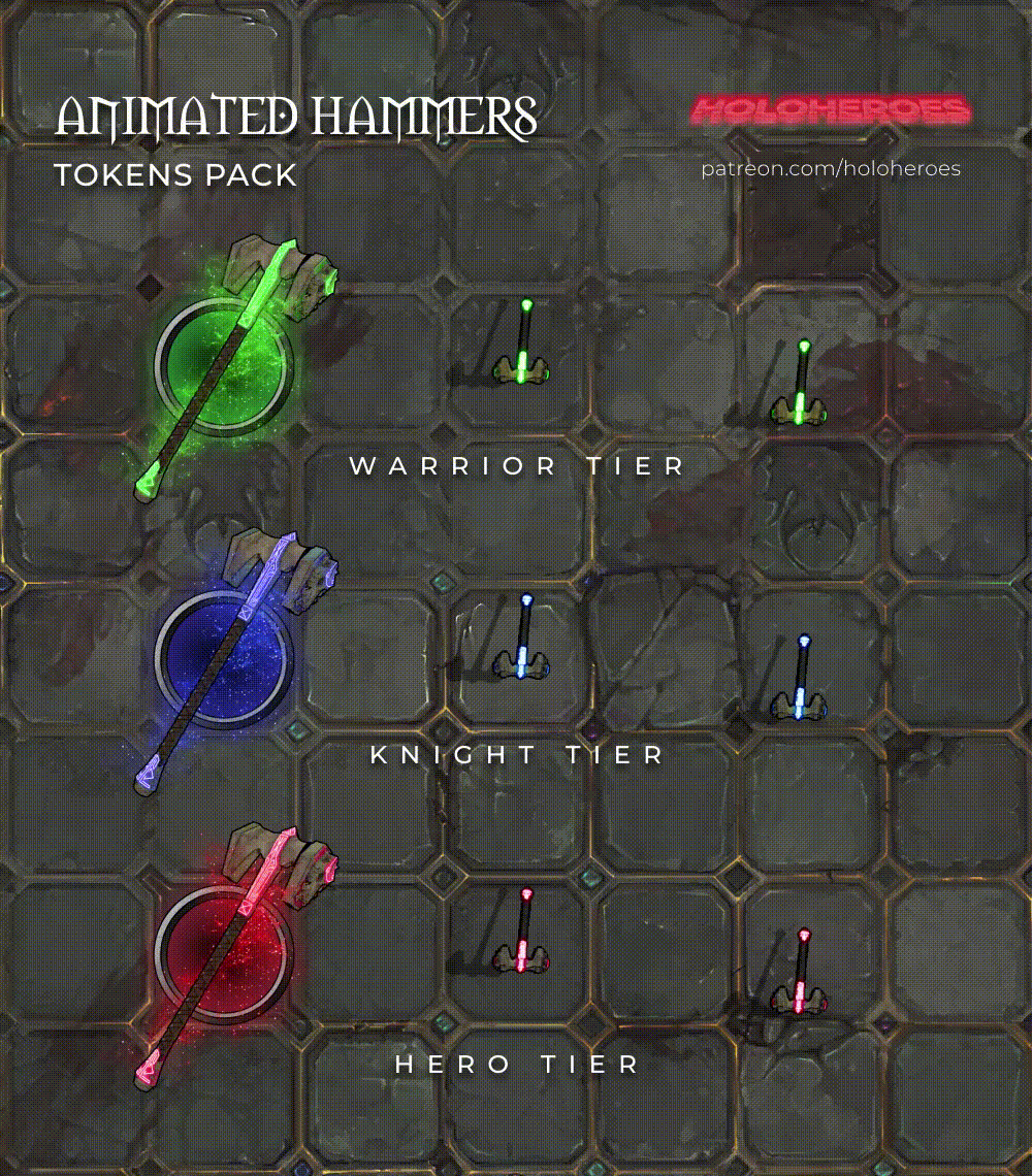 Animated Weapons Animated Tokens Pack