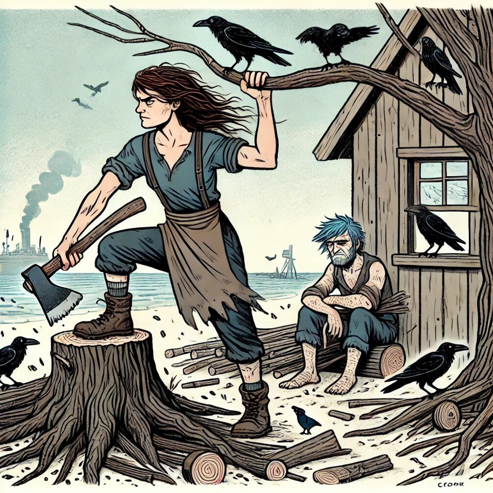 The Story of Mazmaz: The Tireless Woodcutter, Her Husband Who Left Her ...