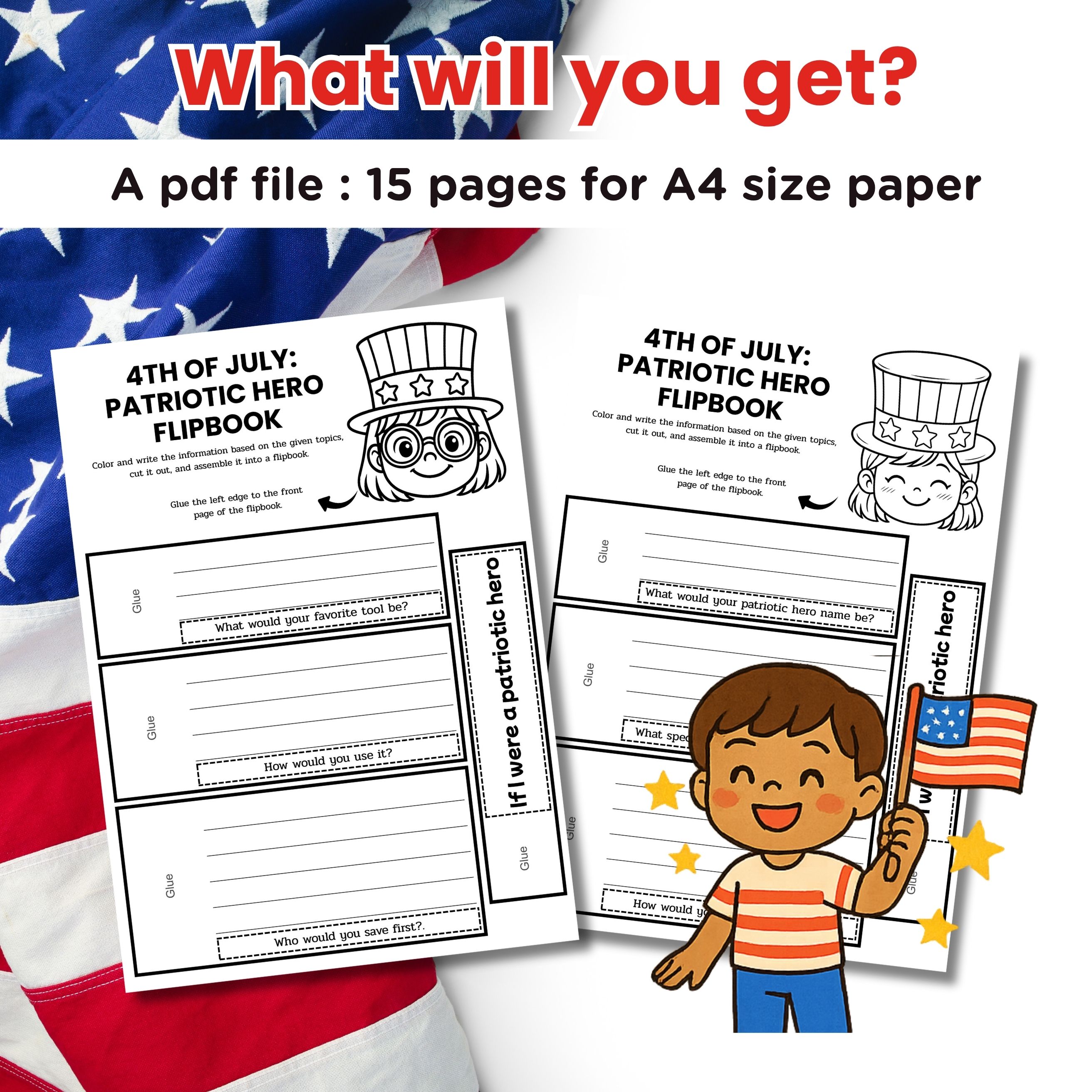 If I Were a Patriotic Hero Flipbook for Grades 1-3, Writing Prompt ...