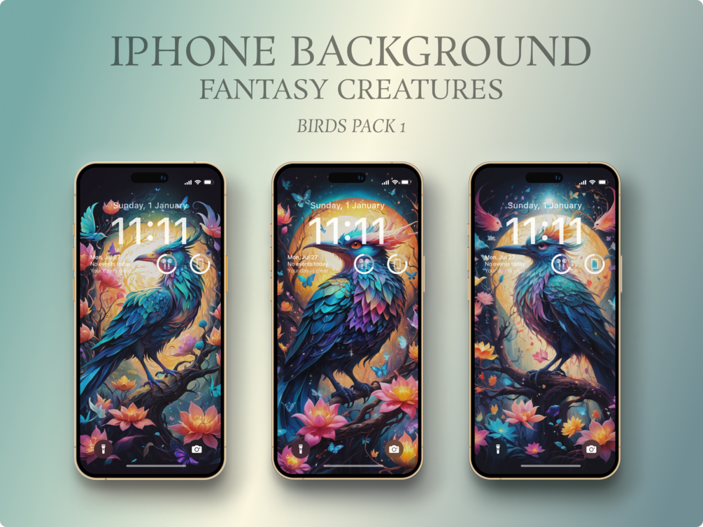 Fantasy Creatures: iPhone Wallpaper (Birds pack 1)