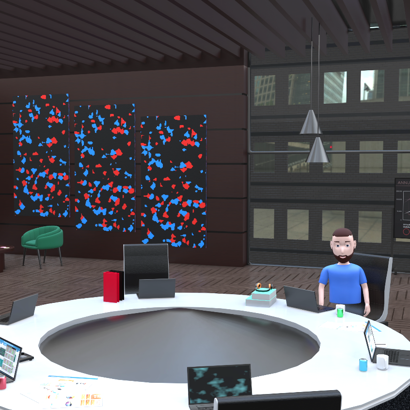 Metaverse Conference Room with Avatars/Women Avatar Animation On Alpha ...