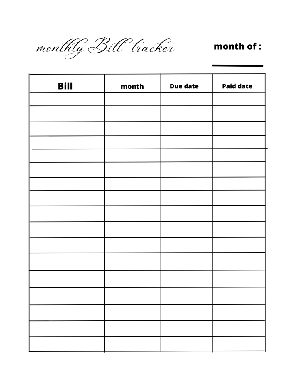 Bill Payment Tracker