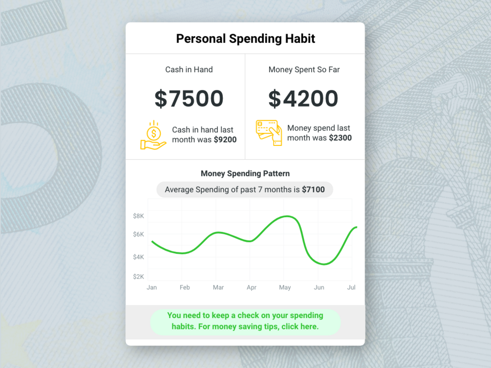 Card UI for Personal Money Management App