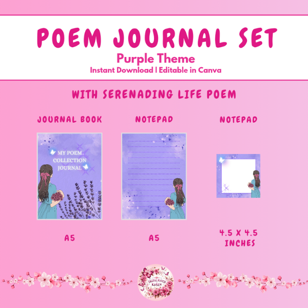 POEM JOURNAL SET PURPLE THEME