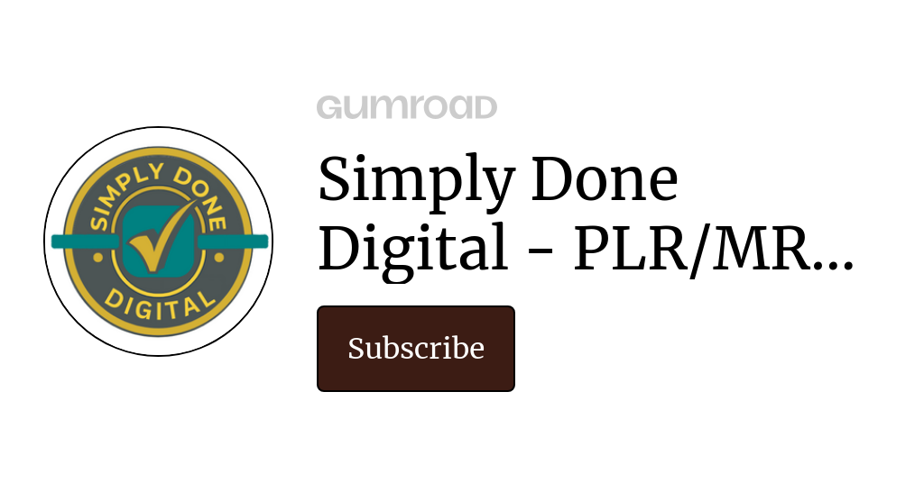 Simply Done Digital - PLR/MRR Products