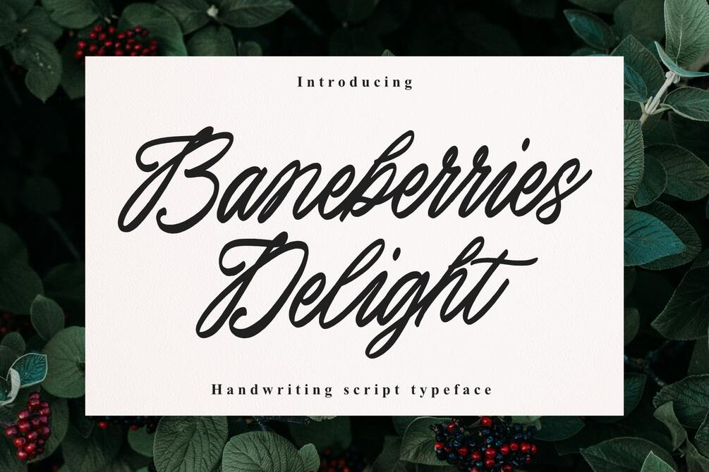 Baneberries Delight Handwriting script