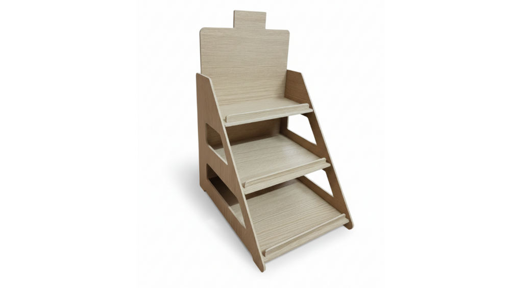 3-Tier Display Stand DXF File | 29×39,5×H54 cm | CNC Router | Ready to cut!