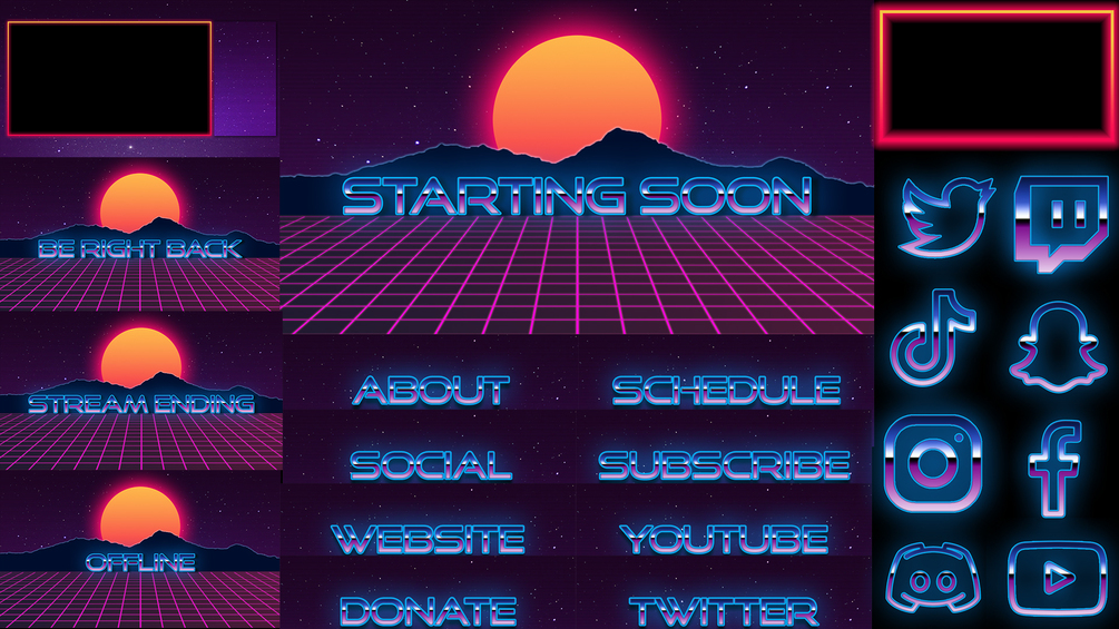 Vaporwave Twitch Overlay