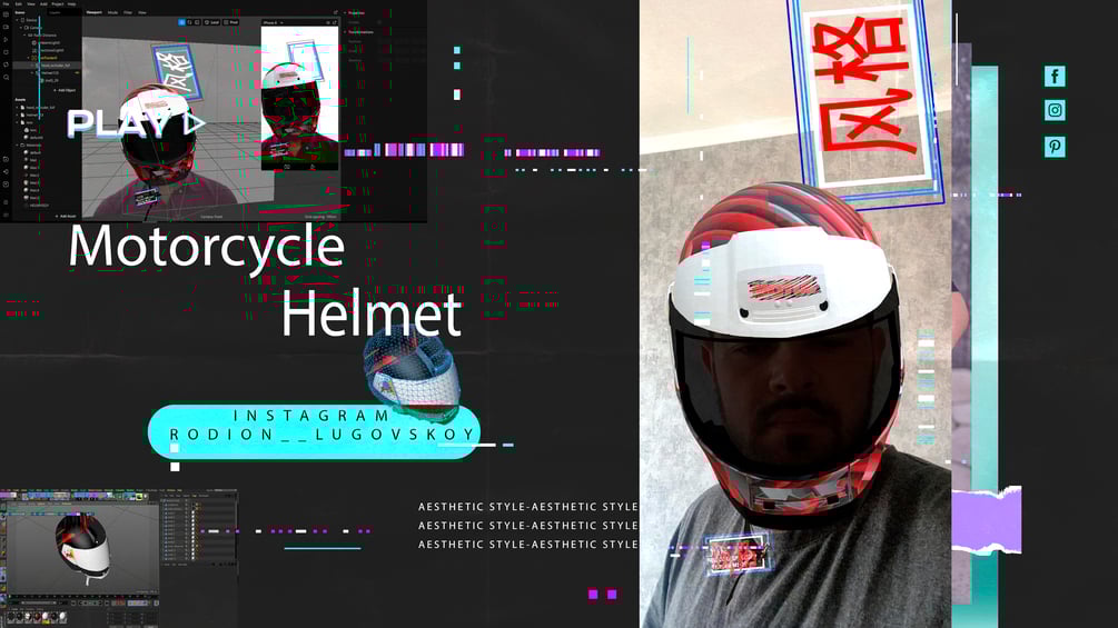 Motorcycle Helmet-Instagram mask (Spark AR)