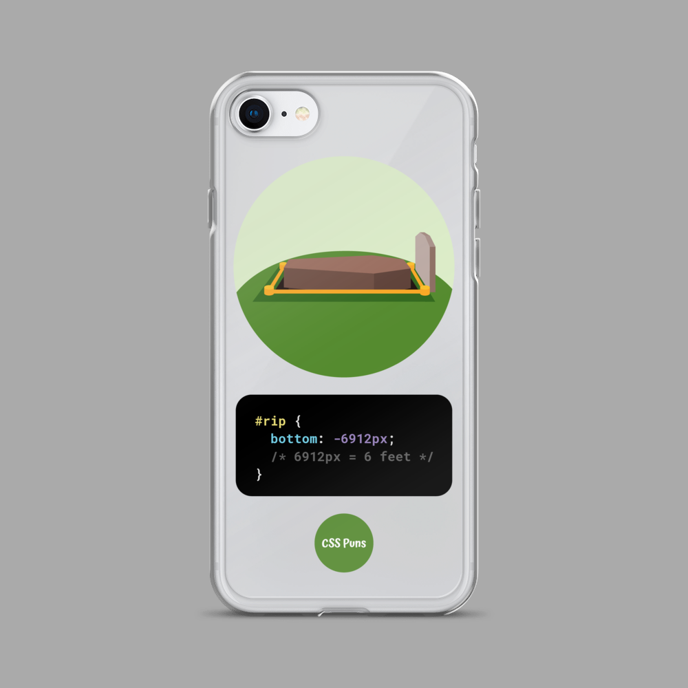CSS Puns - RIP - iPhone Case
