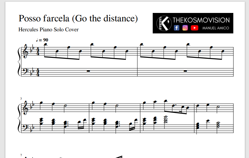 Posso Farcela (Hercules) arrangiamento per pianoforte
